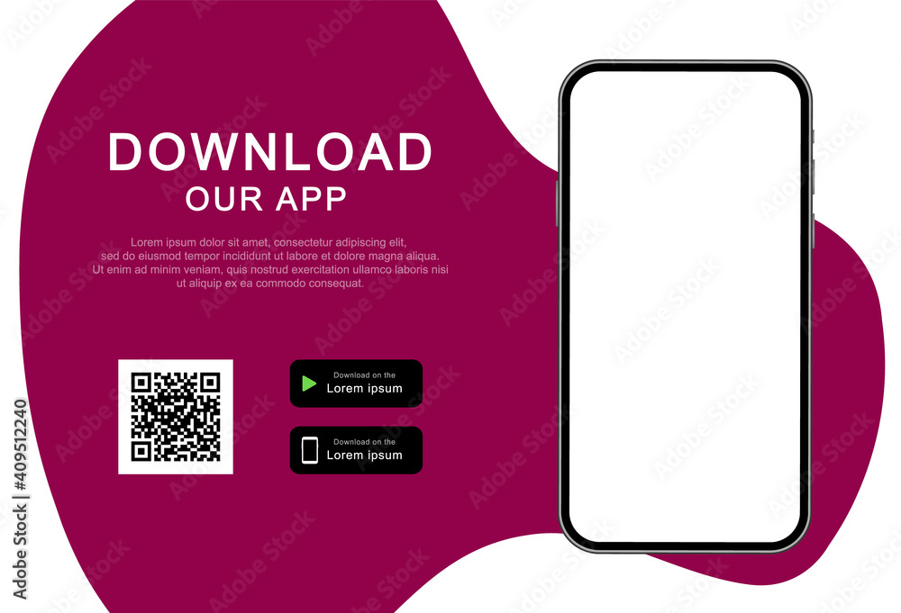 Advertising banner for downloading mobile app. Download our app for ...