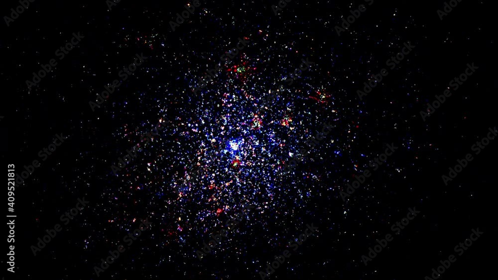 Flying through star fields in outer space. 4K 3D loop flying through ...