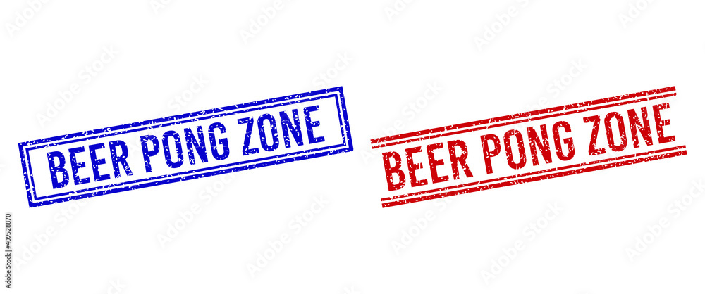 Vetor de BEER PONG ZONE rubber watermarks with grunge texture. Vectors ...