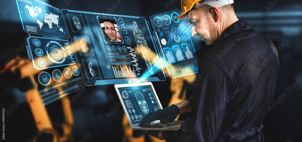 Facial recognition technology for industry worker to access machine ...