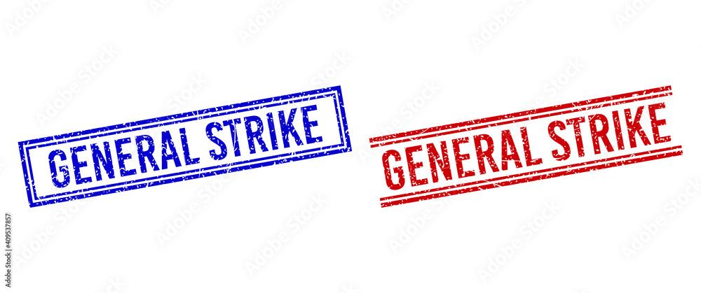 GENERAL STRIKE rubber imitations with grunge style. Vectors designed ...