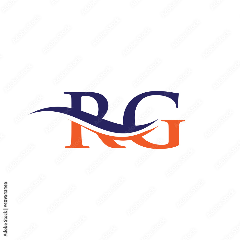 Water Wave RG Logo Vector. Swoosh Letter RG Logo Design for business ...