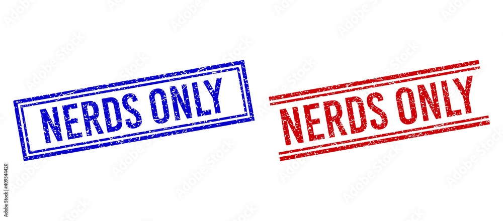 NERDS ONLY rubber watermarks with grunge texture. Vectors designed with ...