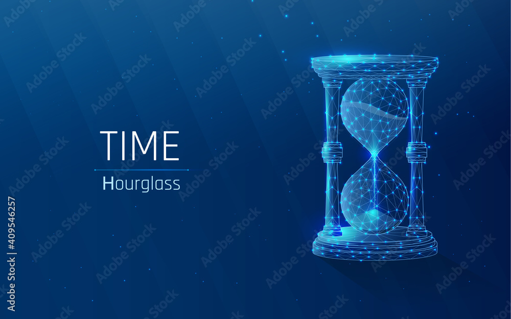 hourglass as a symbol of keeping time . deadline concept. glass flask ...