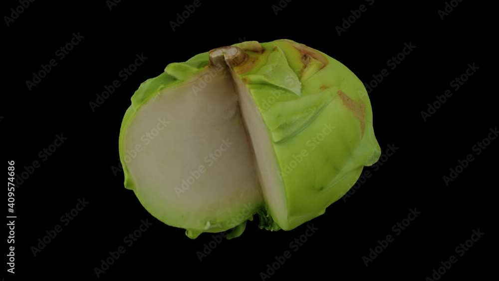 Realistic render of a rotating cut Kohlrabi (German Turnip) Bulb on ...