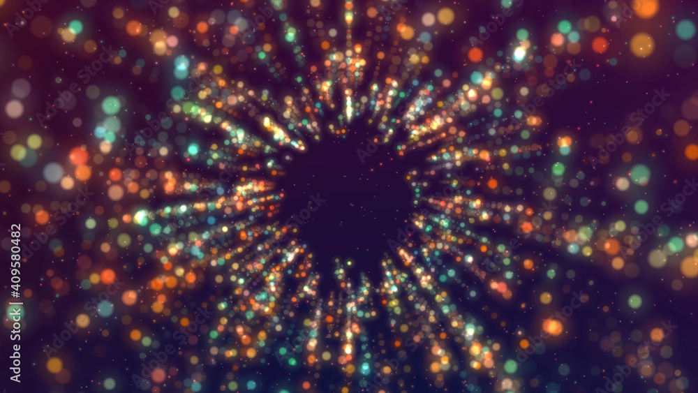 Glittering Particle Tunnel, Background Shining Particles Stock Illustration | Adobe Stock