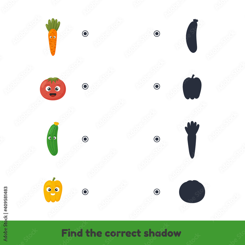 Matching game for kids preschool and kindergarten age. Find the correct ...