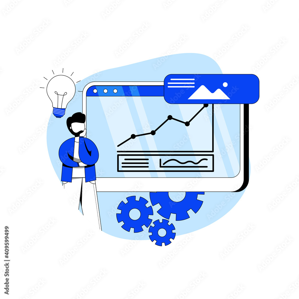 business intelligence Concept vector illustration icon. data analyst ...