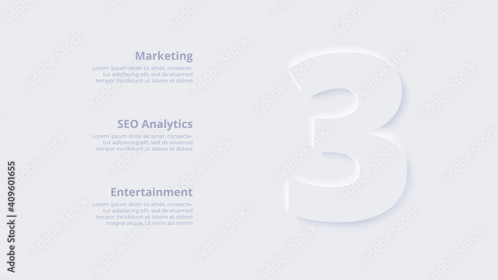 Vector neumorphic infographic. Presentation slide template. Business ...