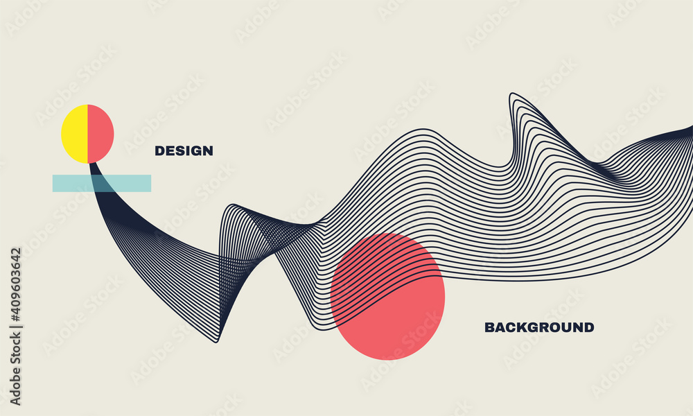 abstract art in japanese style array with dynamic emitted particles ...