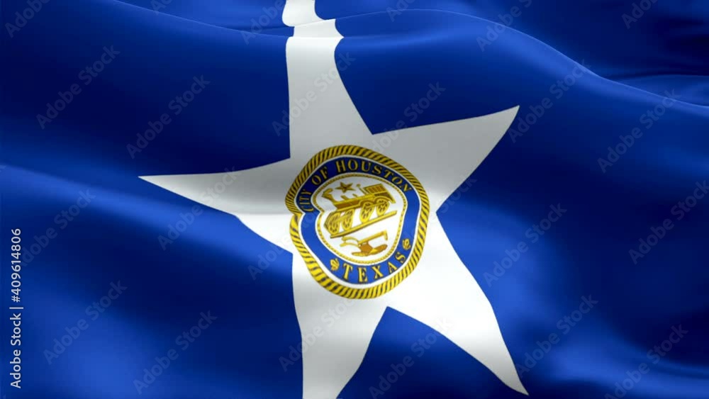 Houston Texas US city flag waving in wind video footage Full HD ...