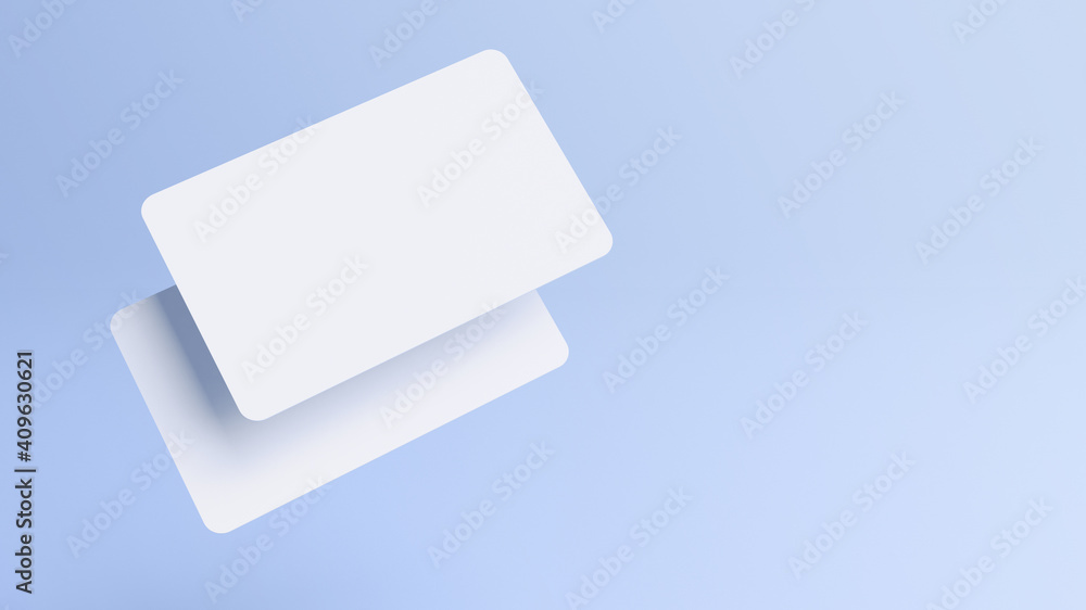 Rounded corners business cards mock up for design template. Blank ...