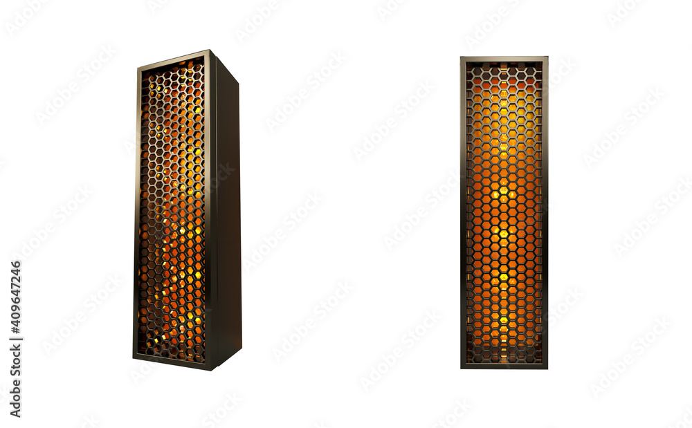 Letter I. Realistic alphabet with lights and grid Stock Illustration ...