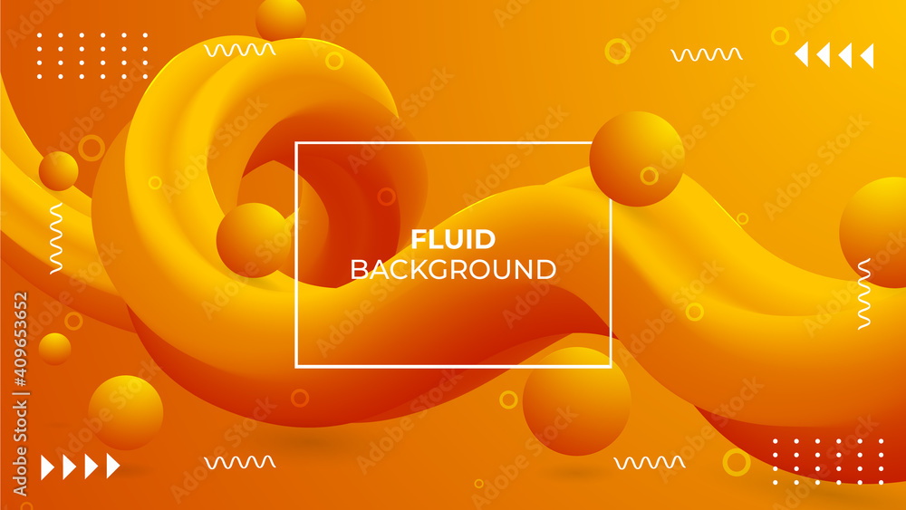 3D modern Gradient color fluid background with 3D balls, lights, and ...
