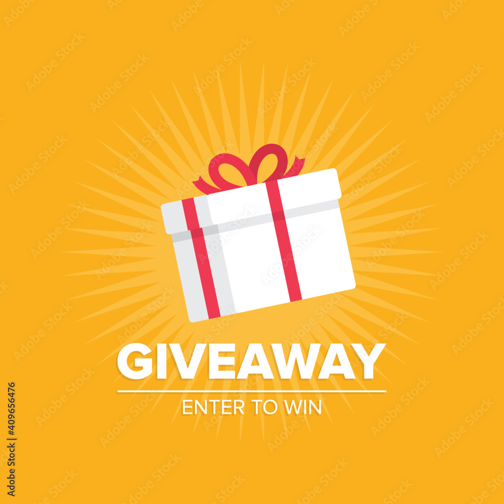 Giveaway poster template design for social media contests, post or ...