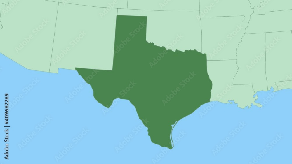 Map of Texas with pin of country capital. Texas Map with neighboring ...