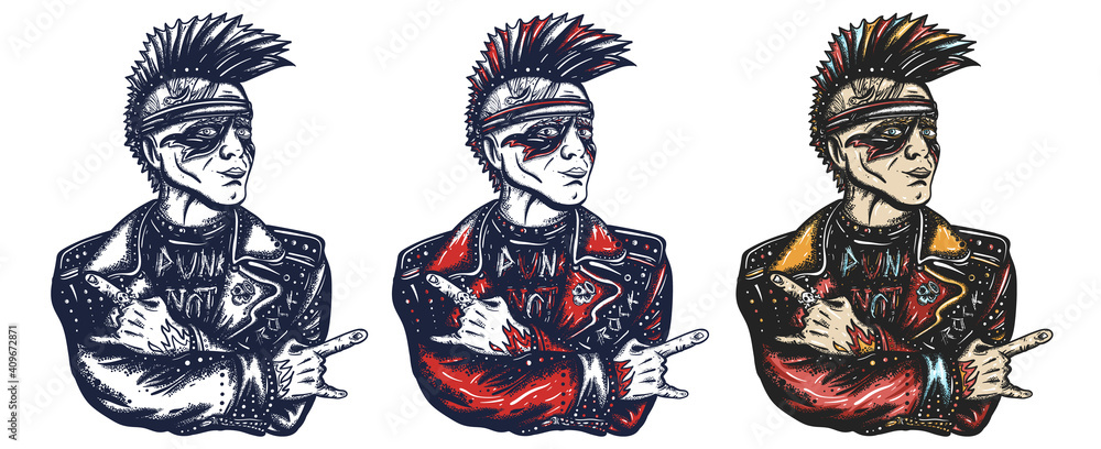 Punk Mohawk Drawing