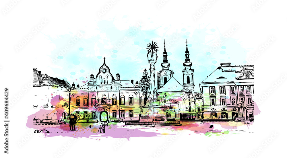 Building view with landmark of Timisoara is the city in Romania ...