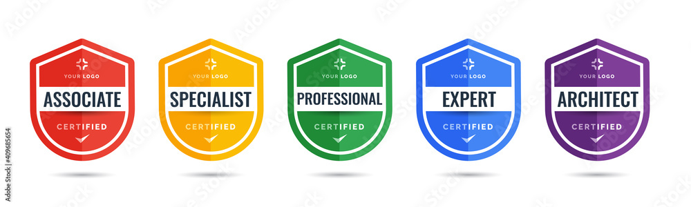 Obraz Certified logo badge shield design for company training badge ... Obraz Certified logo badge shield design for company training badge ...