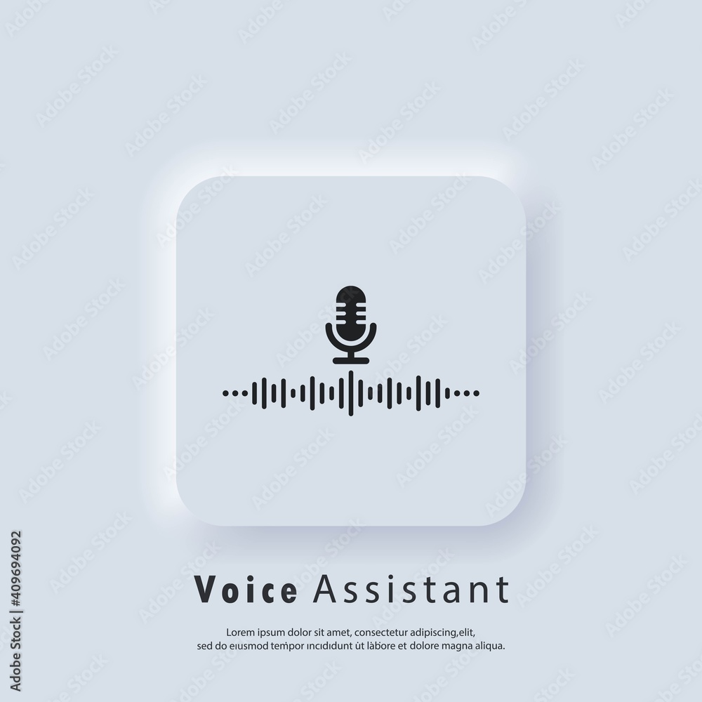 Voice Recognition icon. AI personal assistant and voice recognition ...