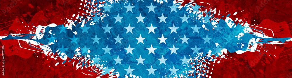 Grunge blot concept USA flag abstract background. Vector american ...