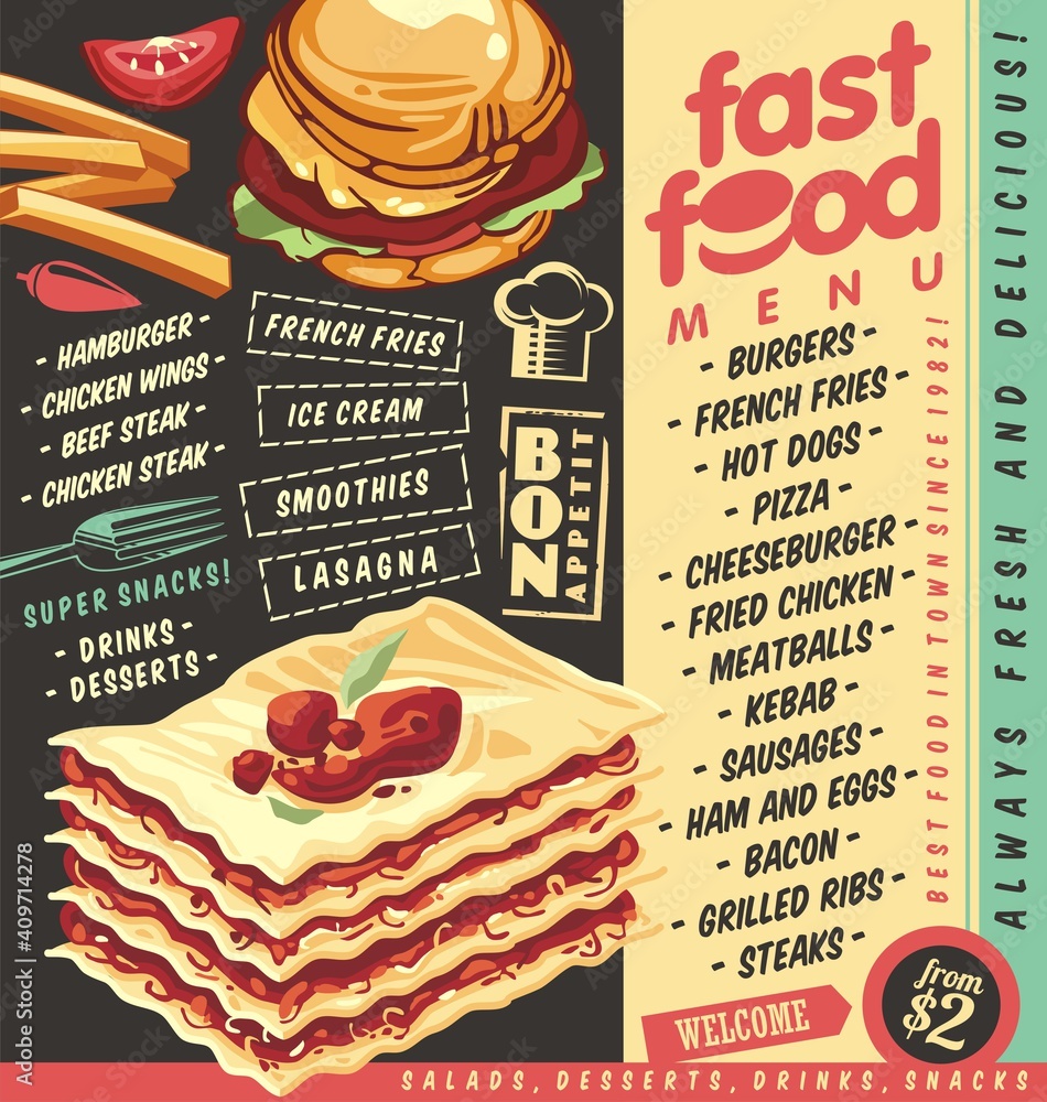 Fast Food Menu Design