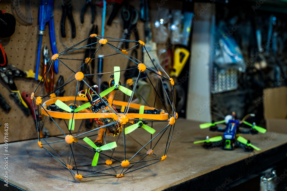 working in an industrial electronics workshop for drones Stock Photo ...