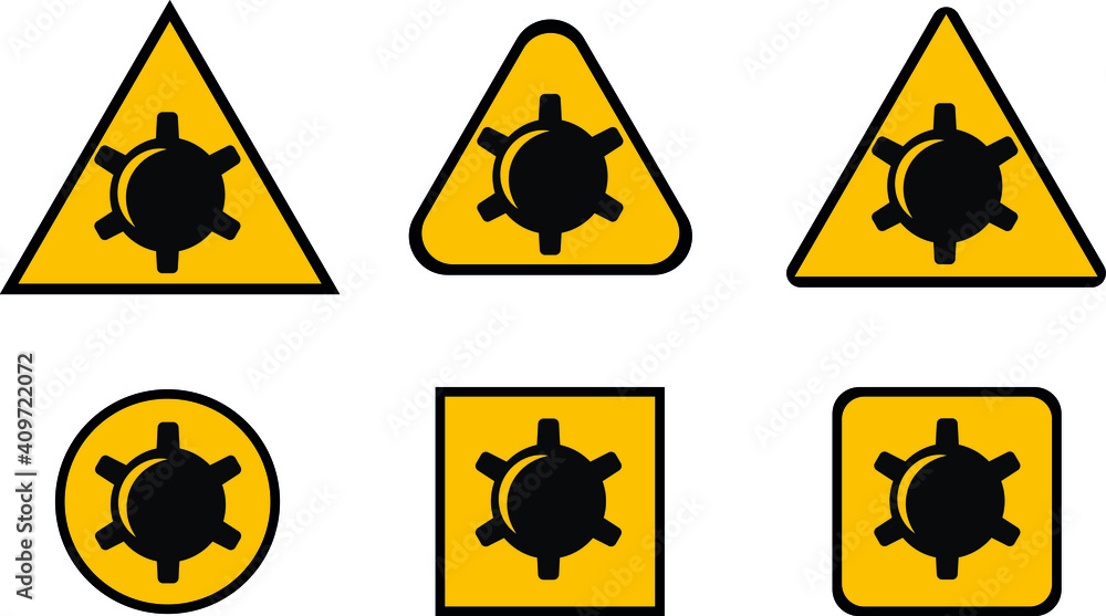6 different types of dangerous mine signs on a black and yellow ...