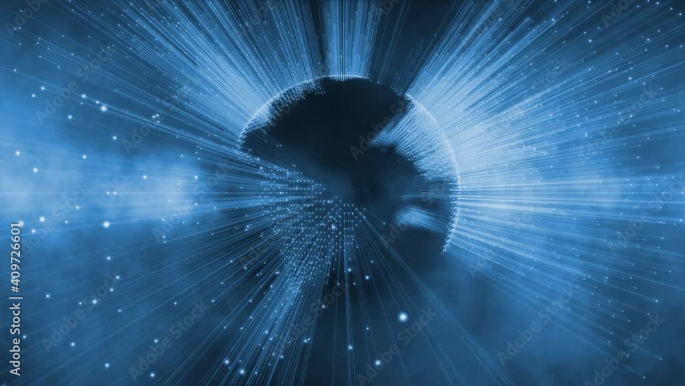 Vidéo Stock Futuristic 3d earth planet globe rotation on digital ...