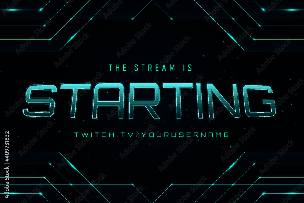 Abstract neon gaming streaming starting banner dark background Stock ...