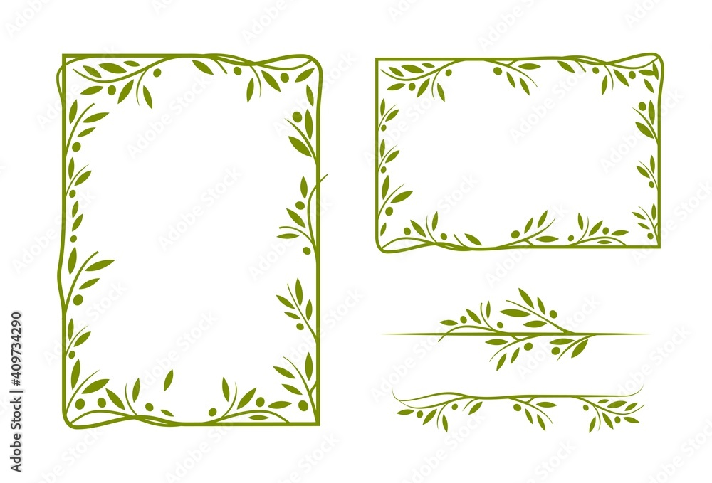 Olive tree border. Vector element. EPS10. Stock-Vektorgrafik | Adobe Stock