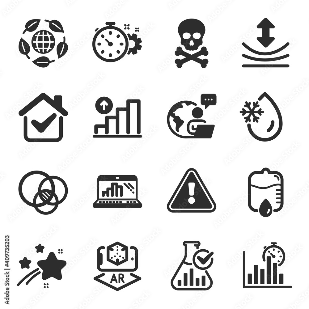 Set of Science icons, such as Resilience, Chemical hazard, Freezing ...