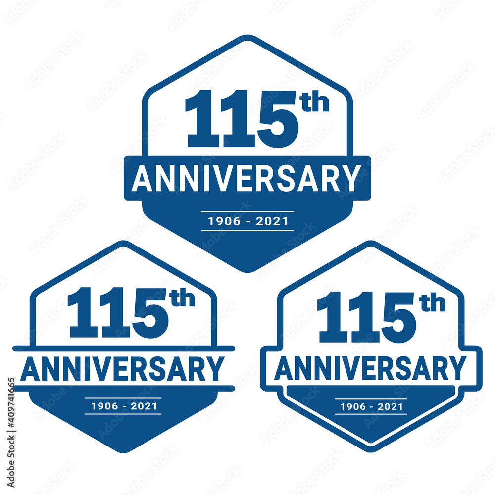 115 years anniversary celebration logotype. 115th anniversary logo ...