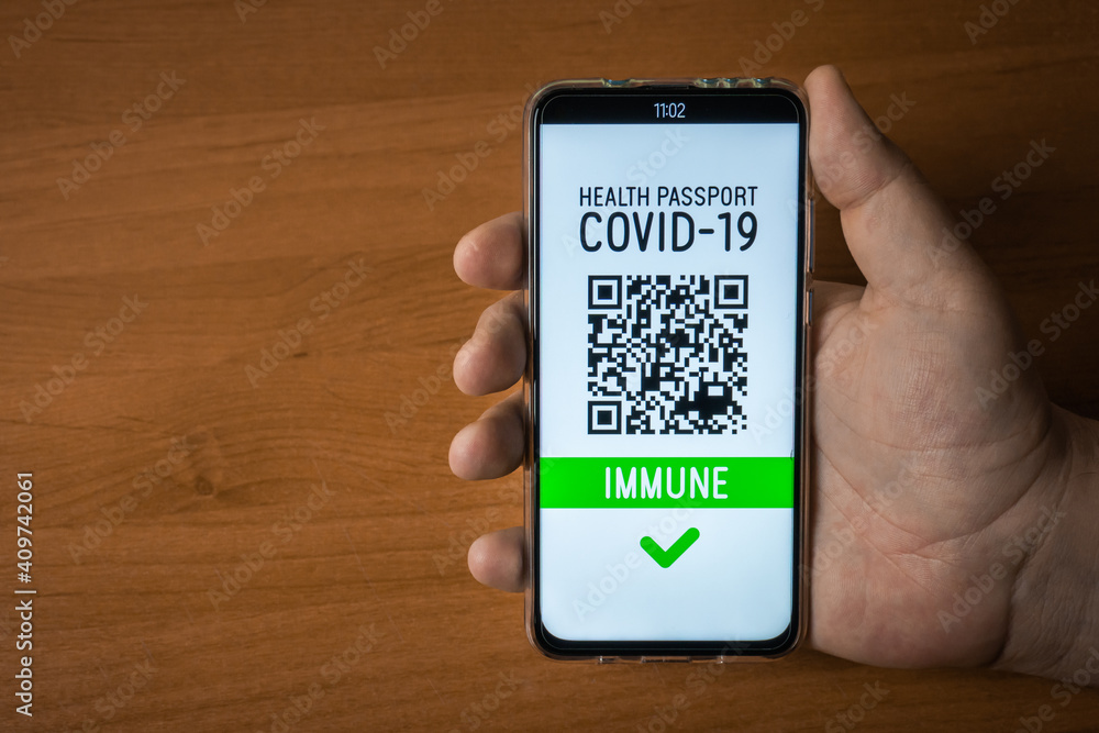 Immune - Digital Health Passport Covid-19 App Smartphone Stock Photo | Adobe Stock