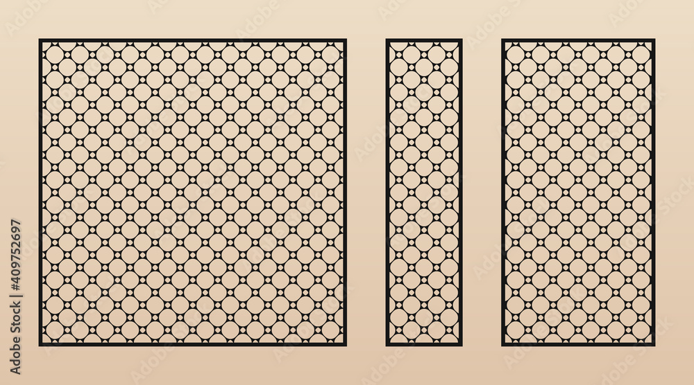 Laser cut panel collection. Vector template with abstract geometric ...