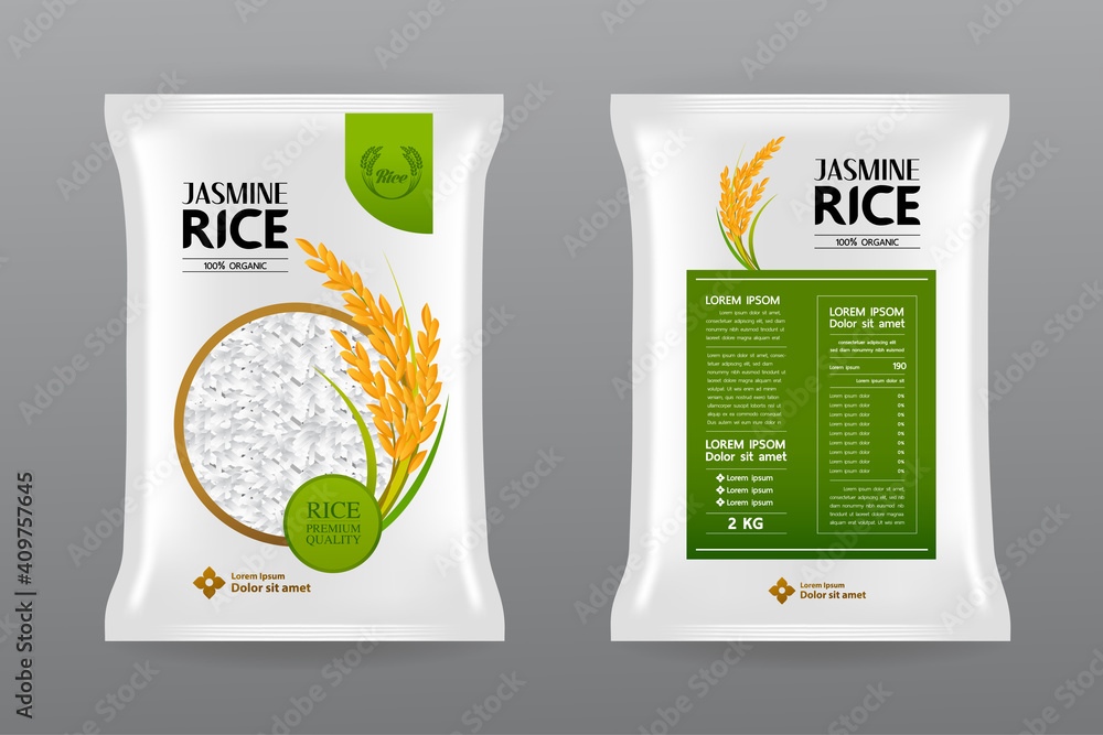 Premium Rice Product Package Mockup vector illustration Stock Vector ...