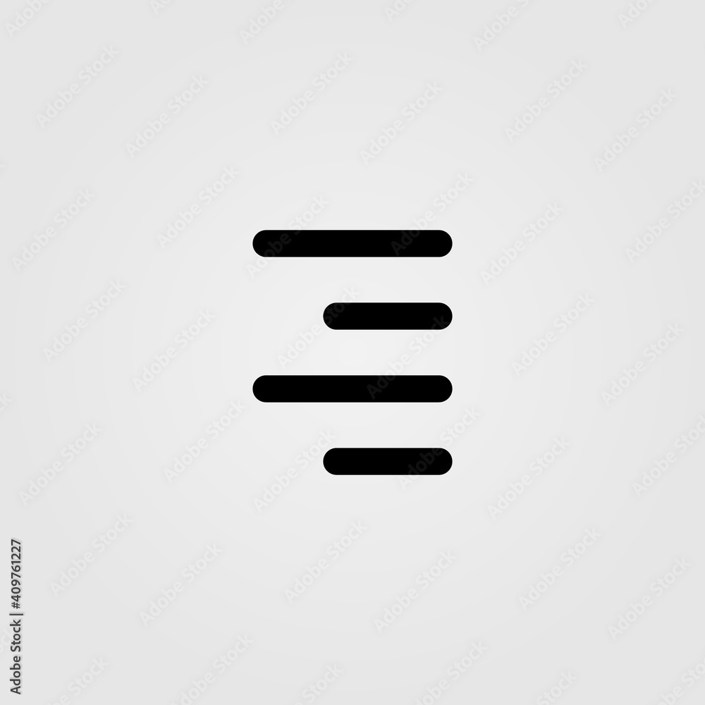 Right align icon - vector illustration. Text, paragraph, typography ...