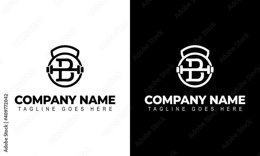 Letter B Logo With a barbell | Fitness Gym Logo | Vector Illustration ...