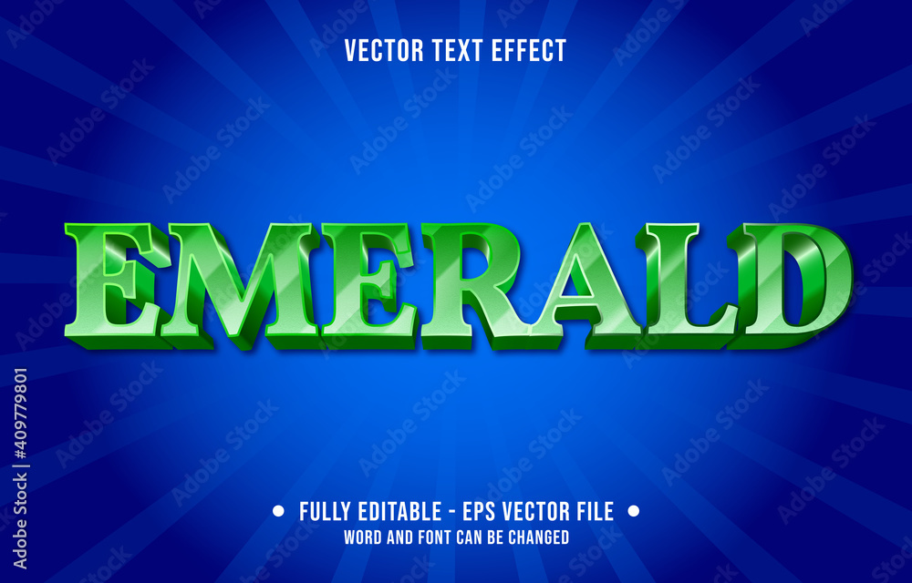 Editable text effect - emerald green gradient color modern style Stock ...