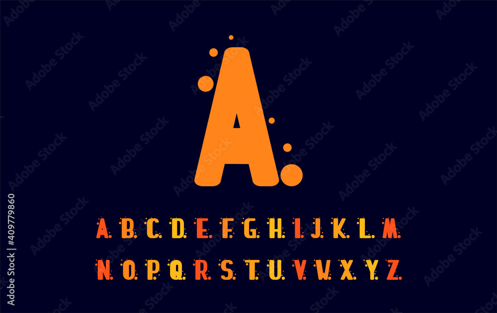 Orange alphabet fonts. Letter for a design, poster, banner, etc ...