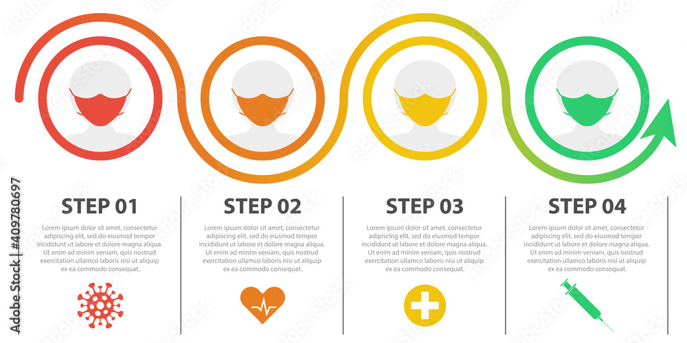 Face mask protection infographic. Medical and healthcare template can ...