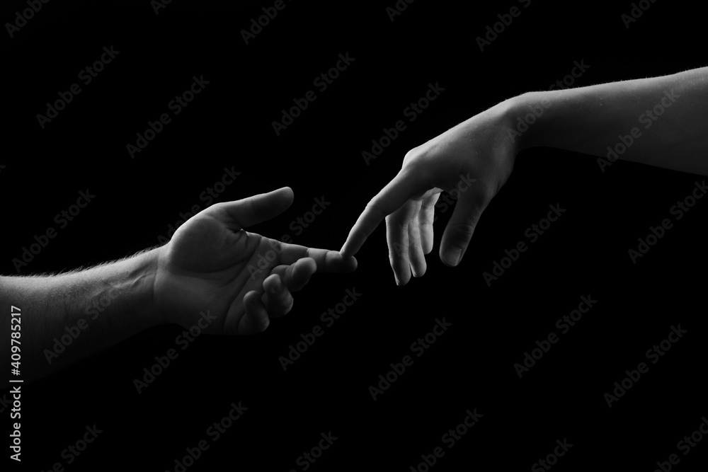 Sensual hand couple. Giving a helping hand. Solidarity, compassion, and ...