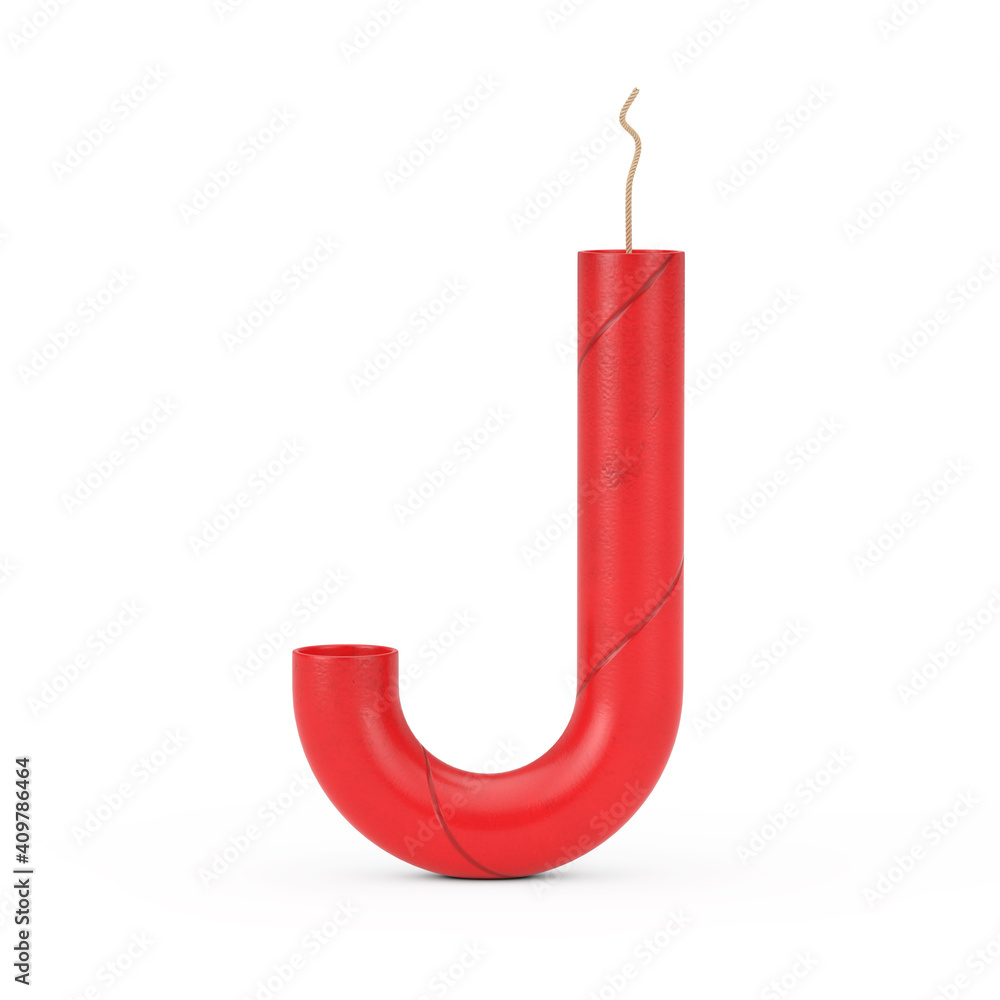 Letter J as Dynamite Sticks Alphabet Collection. 3d Rendering ...