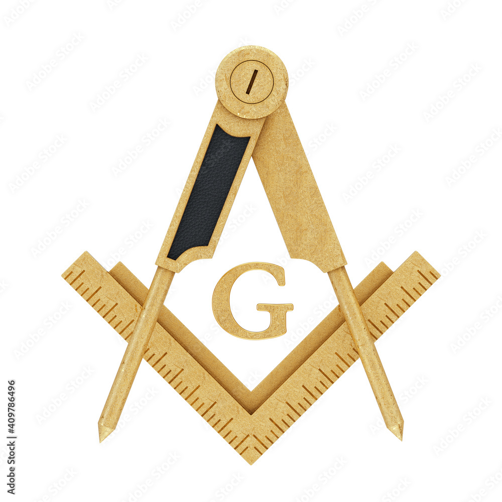 Masonic Freemasonry Golden Square and Compass with G Letter Emblem Icon ...