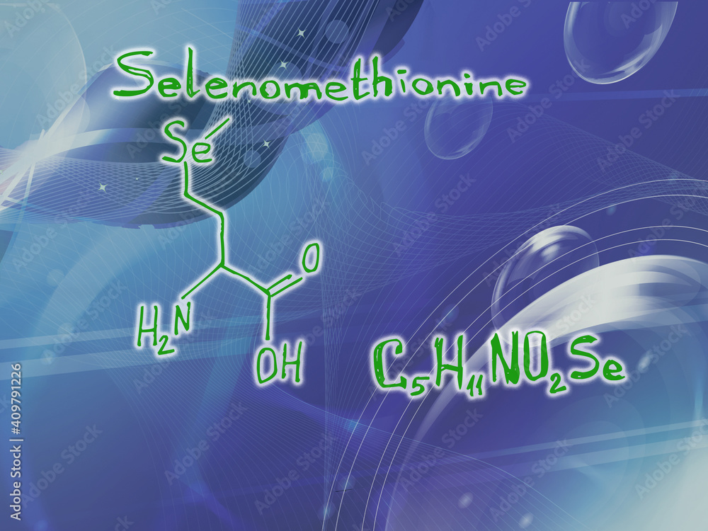 Chemical molecular formula of the amino acid selenomethionine H ...