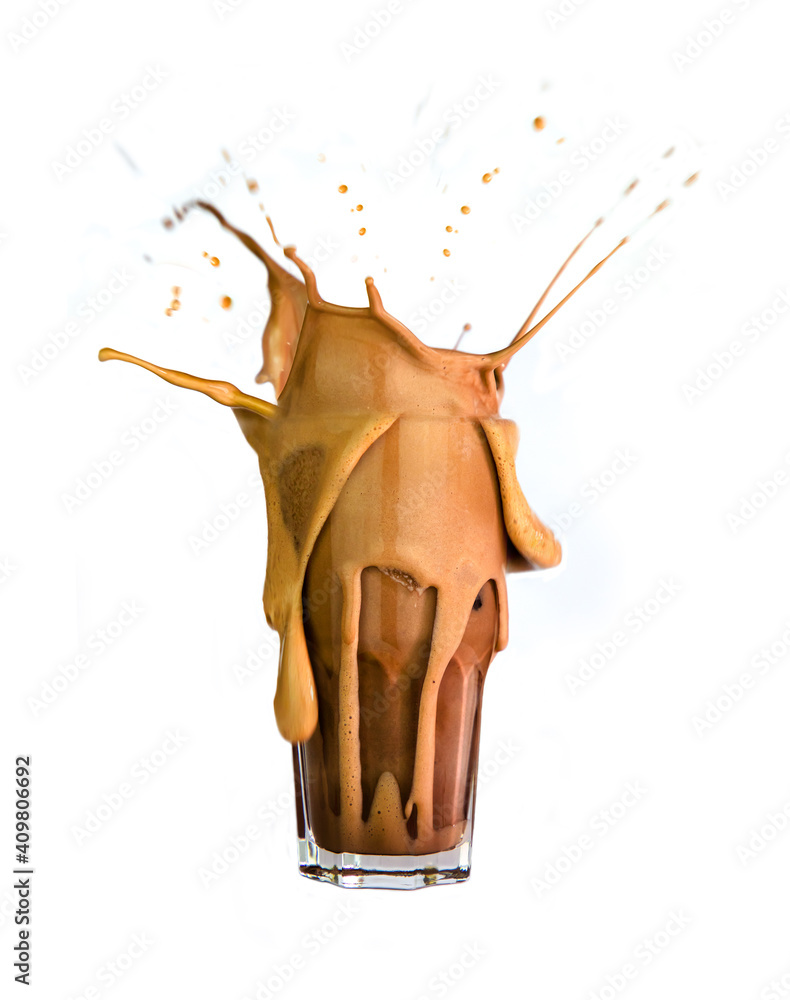Chocolate milk shake with a splash Stock Photo | Adobe Stock