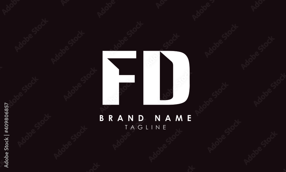 Alphabet letters Initials Monogram logo FD, DF, F and D, Alphabet ...