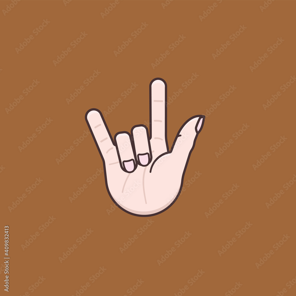 Hand gesture for "I love you" vector illustration for International Day ...