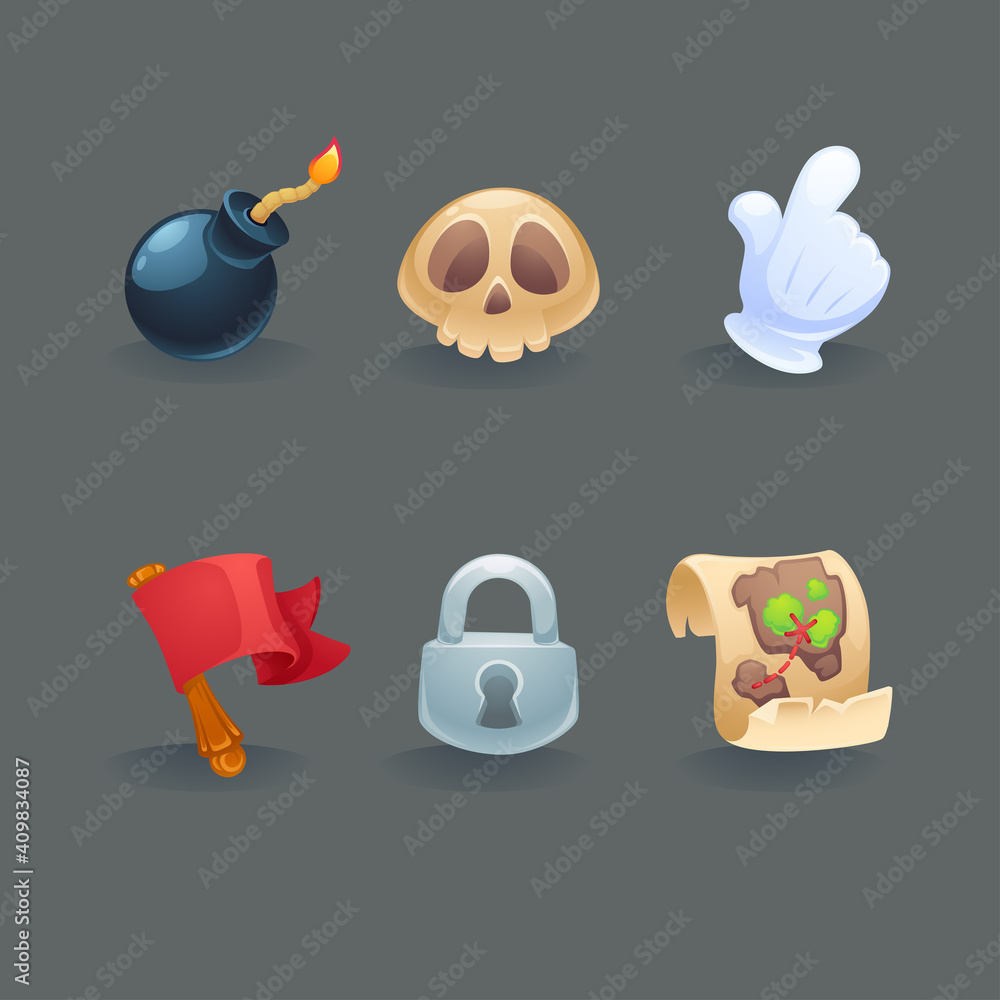 vector collection of basic game icons for your mobile game Stock Vector ...