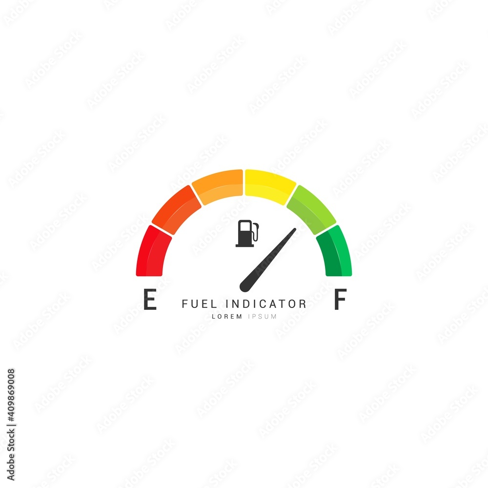 Fuel gauge, fuel indicator, Gasoline indicator, fuel meter icon logo ...